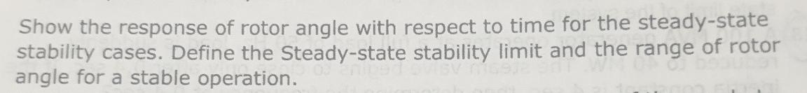 Solved Show the response of rotor angle with respect to time | Chegg.com