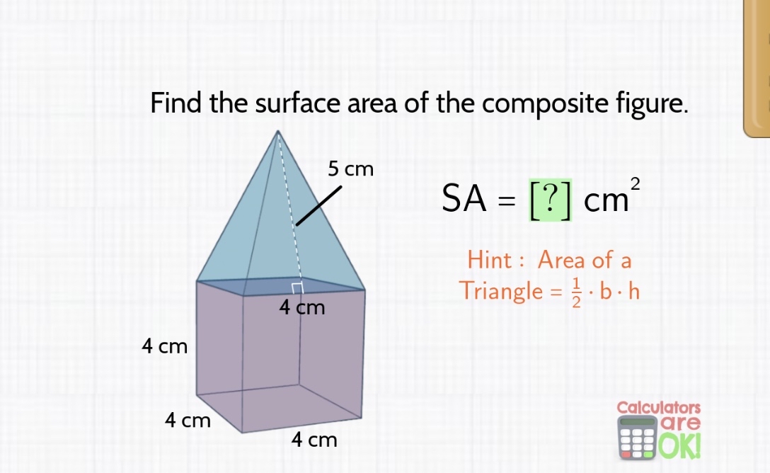 Solved Find the surface area of the composite | Chegg.com