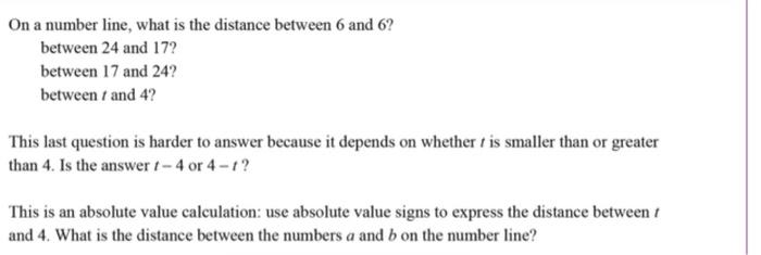[Solved]: On a number line, what is the distance between 6