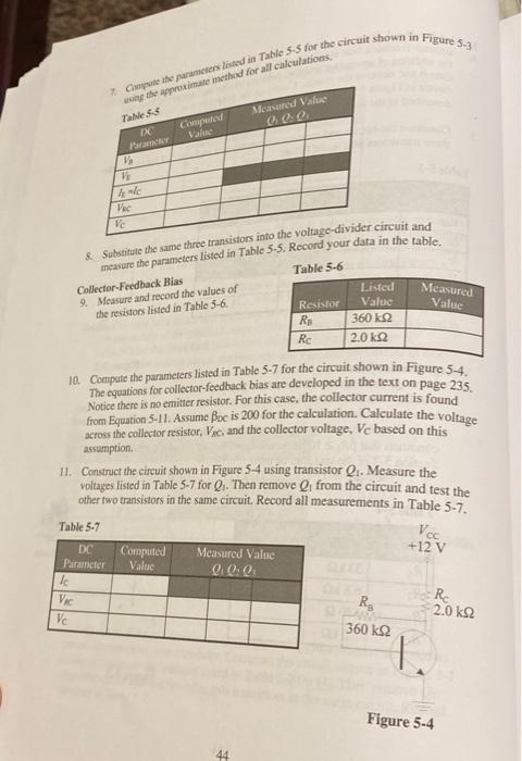 Solved Part 1: Three Blas Circuits Fixed Base Blas Measure | Chegg.com
