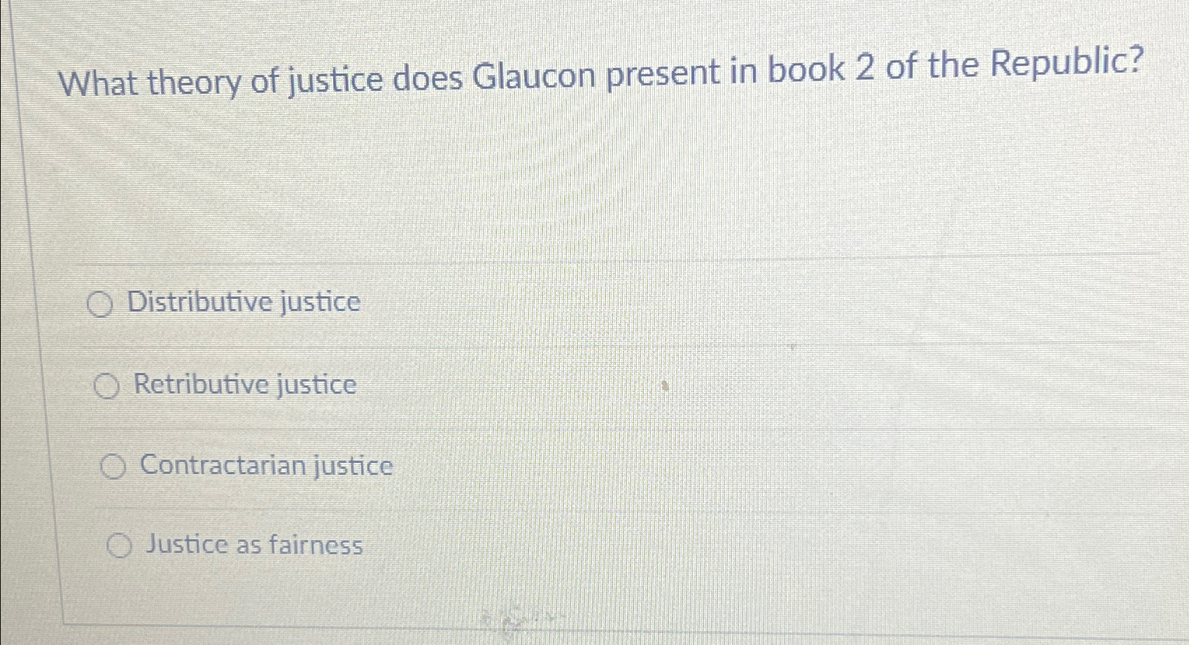 Solved What theory of justice does Glaucon present in book 2 | Chegg.com
