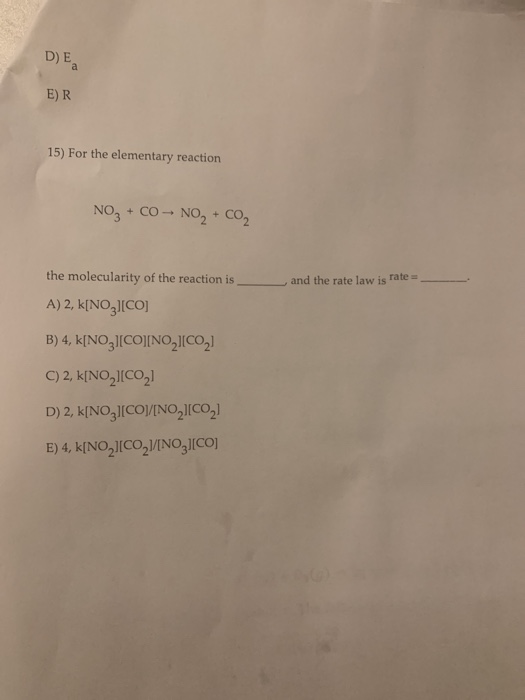 Solved PChem. 1214 Kinetics Worksheet 30 September 2020 Name | Chegg.com