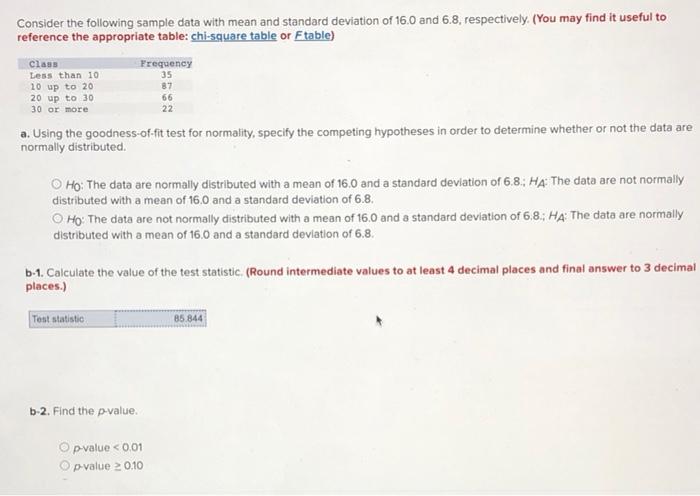 Solved Consider the following sample data with mean and | Chegg.com