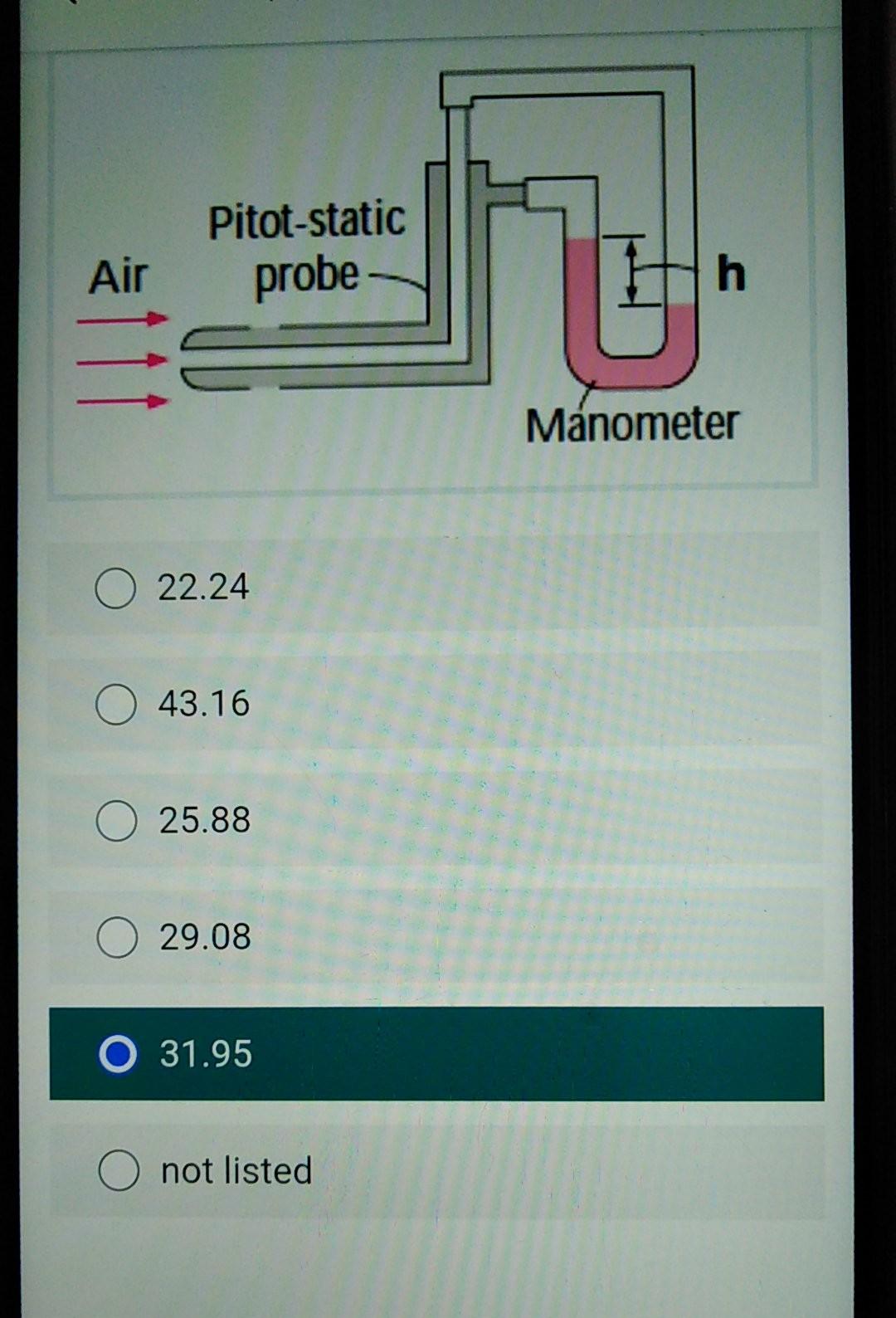 Solved A Pitot-static probe connected to a water manometer | Chegg.com