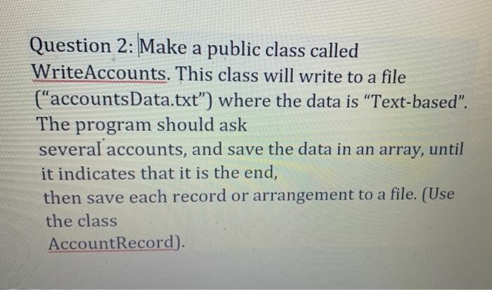 Solved Java Programmingclass To Be Used In Questions 1 And 2