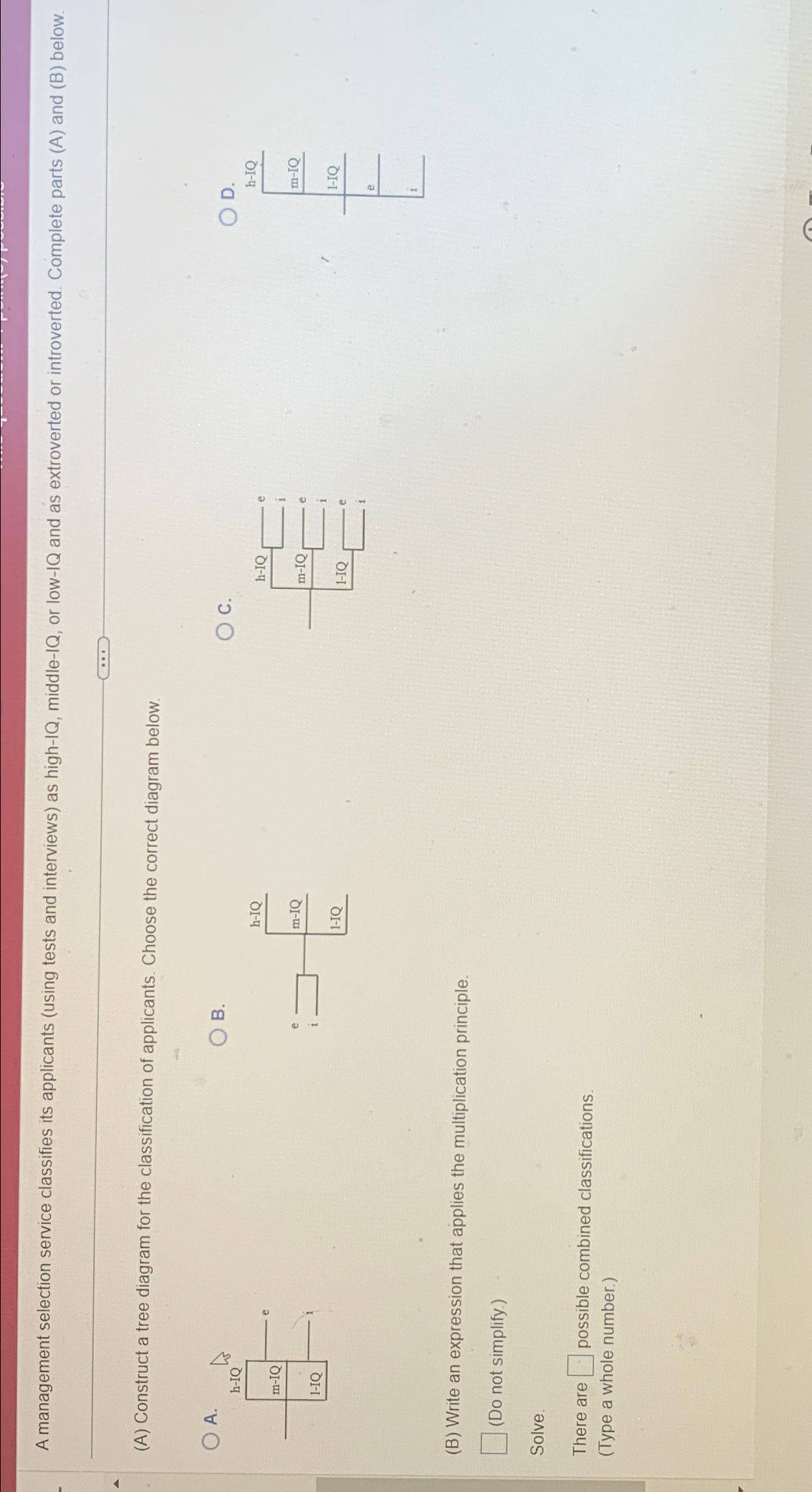 Solved A management selection service classifies its | Chegg.com