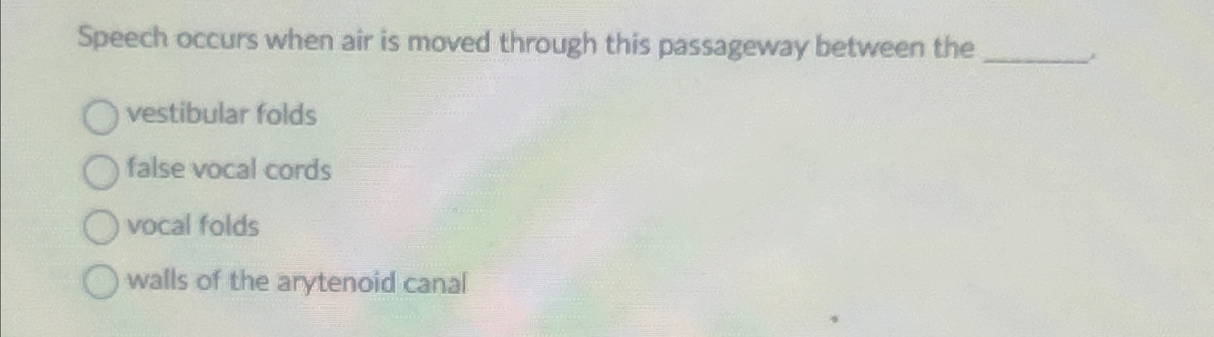 Solved Speech occurs when air is moved through this | Chegg.com