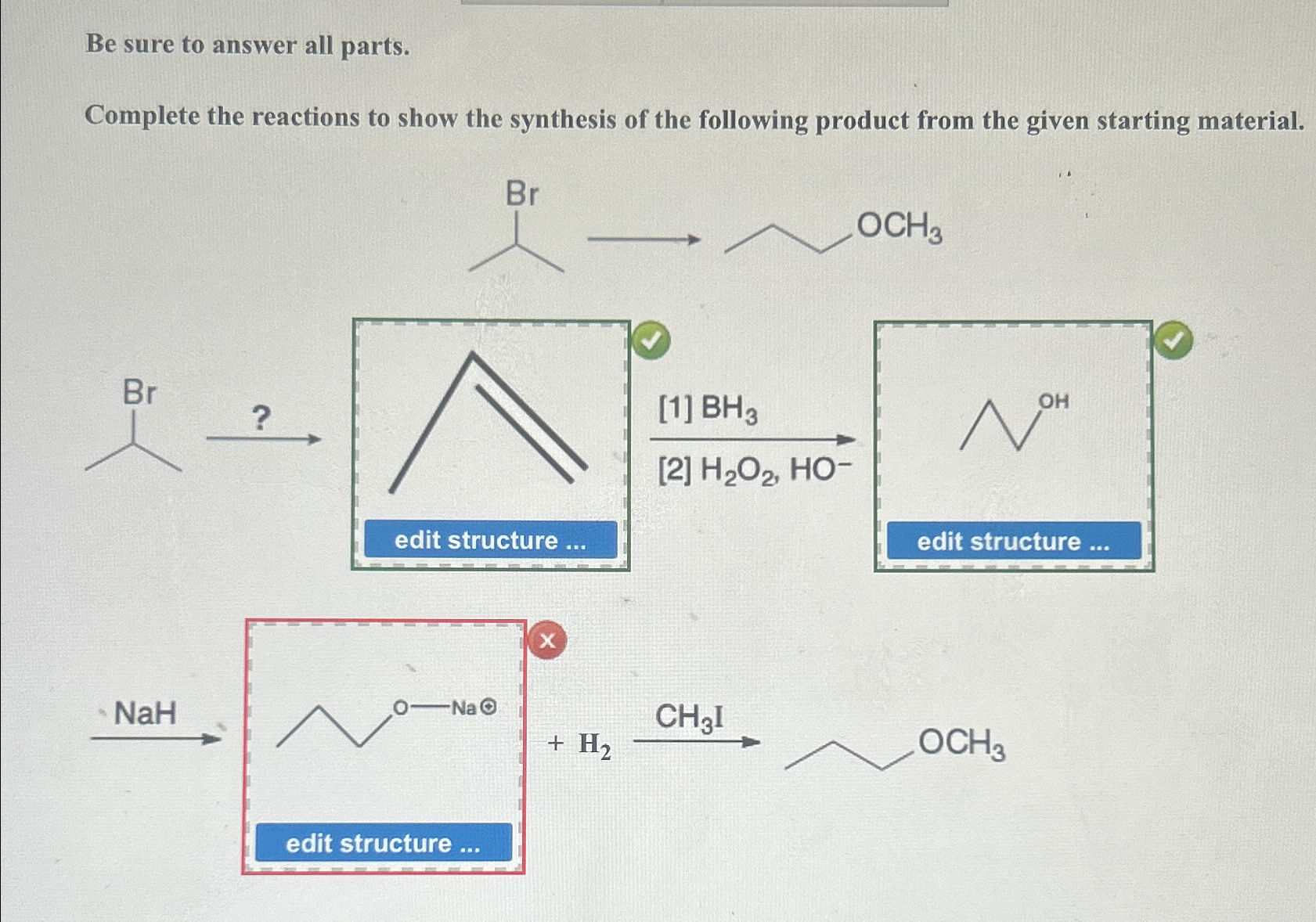 Solved Be sure to answer all parts.Complete the reactions to | Chegg.com