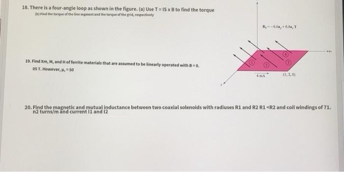 Solved 18. There is a four-angle loop as shown in the | Chegg.com