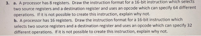 Solved 3. a. A processor has 8 registers. Draw the | Chegg.com
