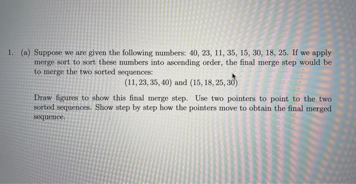 (a) Suppose we are given the following numbers: | Chegg.com