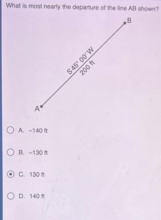 Solved What is most nearly the departure of the line AB | Chegg.com