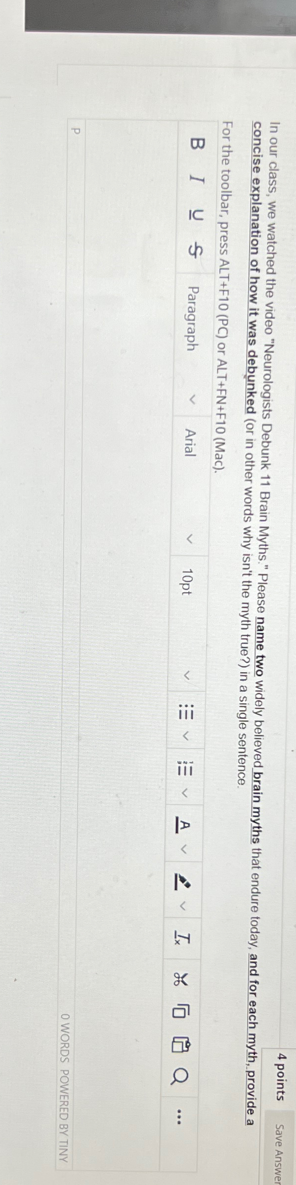 Solved 4 ﻿pointsIn our class, we watched the video | Chegg.com