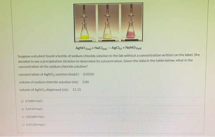 Solved AgNO360) + NaCl(a) -- AgCl + NaNO3() Suppose a | Chegg.com