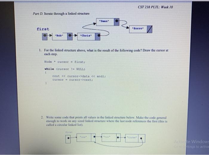 Solved Part C Write code to create a given structure Here | Chegg.com