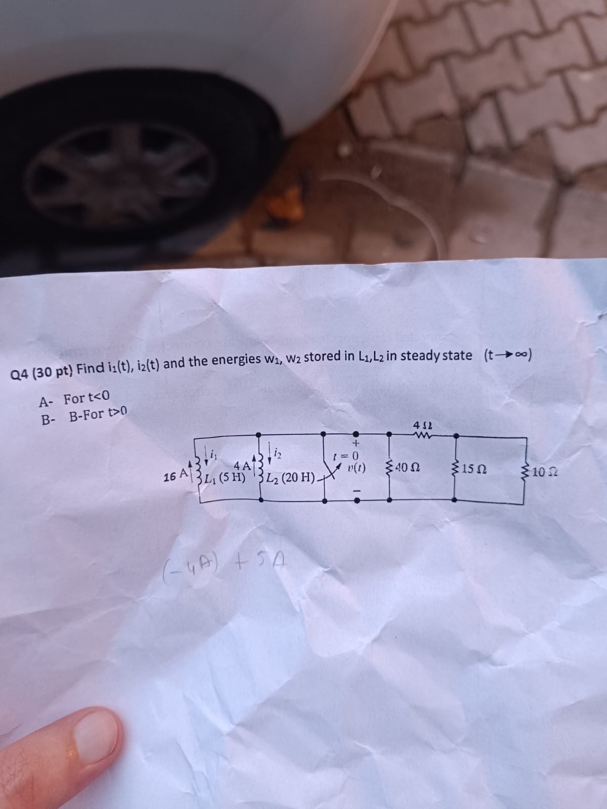 Solved Q4 (30pt) ﻿Find i1(t),i2(t) ﻿and the energies w1,w2 | Chegg.com