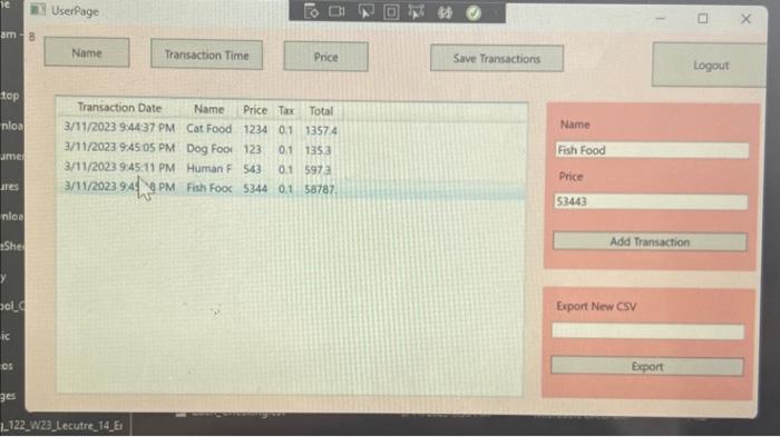 Solved CSI 124 programming. How to constract and display the | Chegg.com