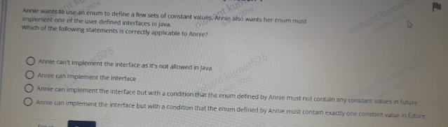 Solved Annie wants to use an enum to define a few sets of | Chegg.com