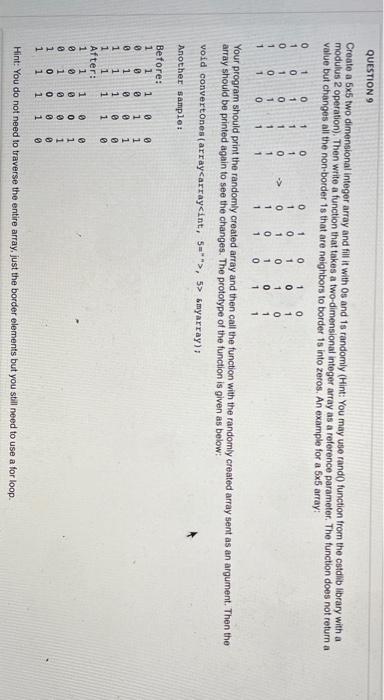 Solved Question 9 Create A 5x5 Two Dimensional Integer Array 