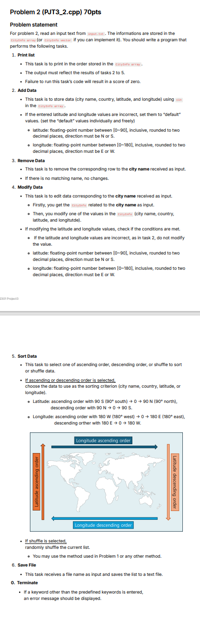 Solved Input FormatA text file containing city name, | Chegg.com