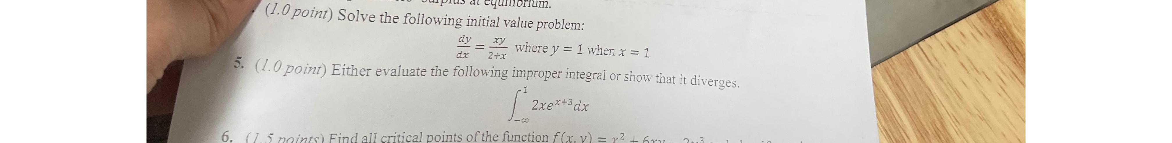 Solved (1.0 ﻿point) ﻿Solve the following initial value | Chegg.com