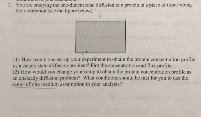 Solved 2. You are studying the one-dimensional diffusion of | Chegg.com
