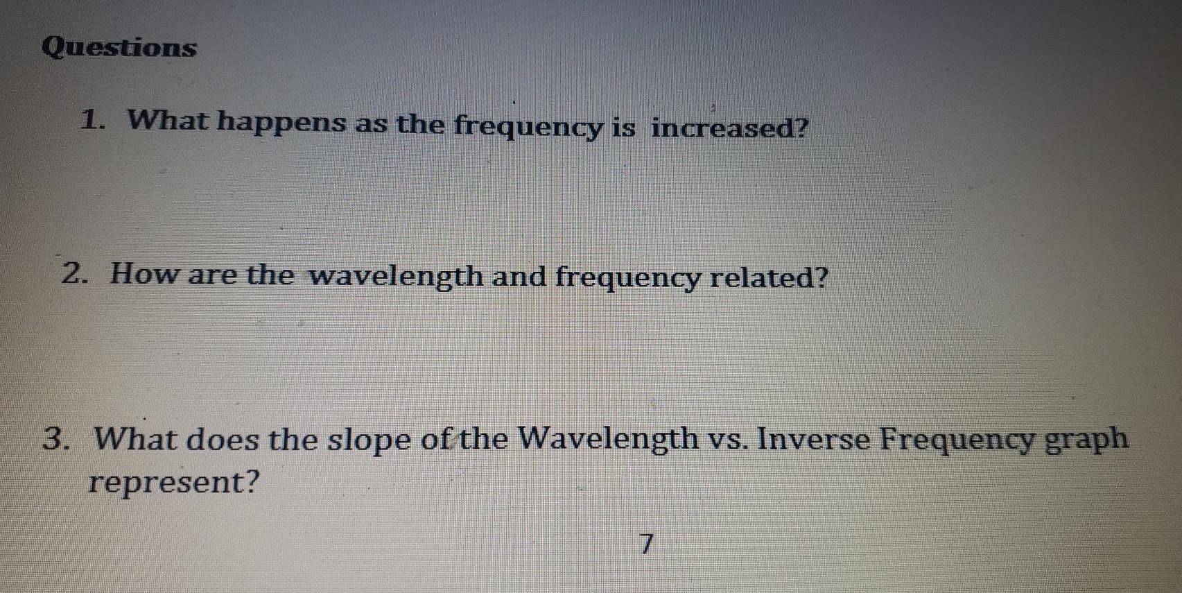 Solved Questions 1. What happens as the frequency is | Chegg.com
