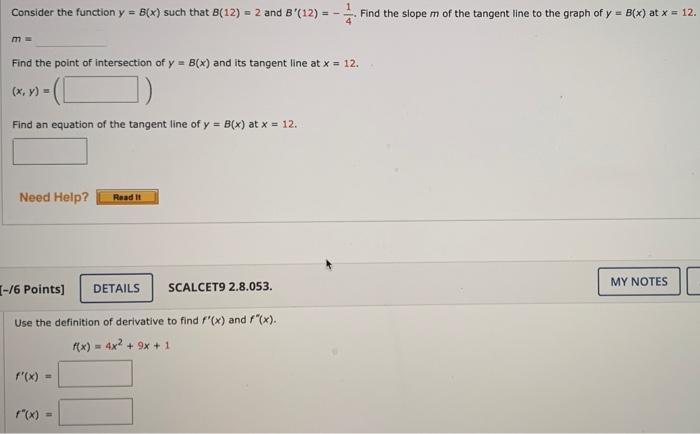 Solved Consider the function y = B(x) such that B(12) = 2 | Chegg.com