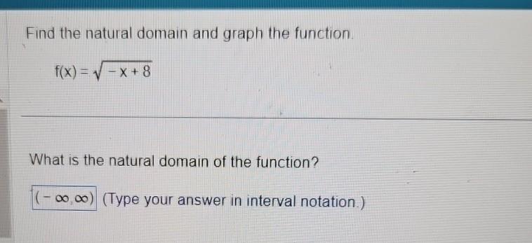 Solved Find the natural domain and graph the | Chegg.com
