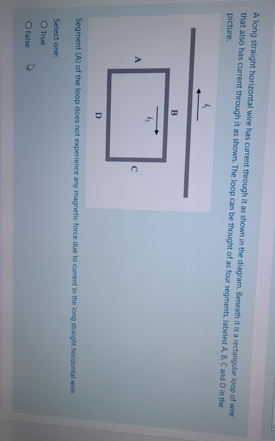 Solved A long straight horizontal wire has current through | Chegg.com