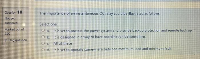 Solved Question 10 The importance of an instantaneous OC | Chegg.com