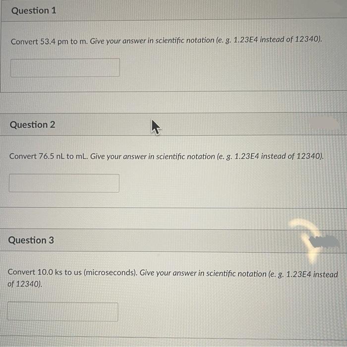 Solved Convert 53.4pm to m. Give your answer in scientific | Chegg.com