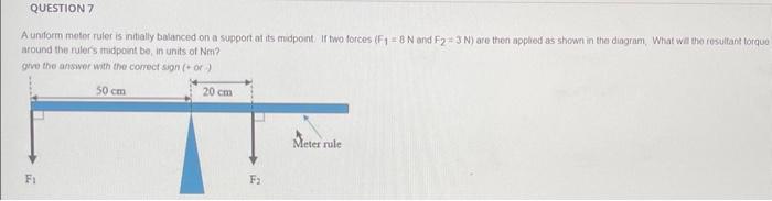 Solved A uniform metor ruler is initially belanced on a | Chegg.com