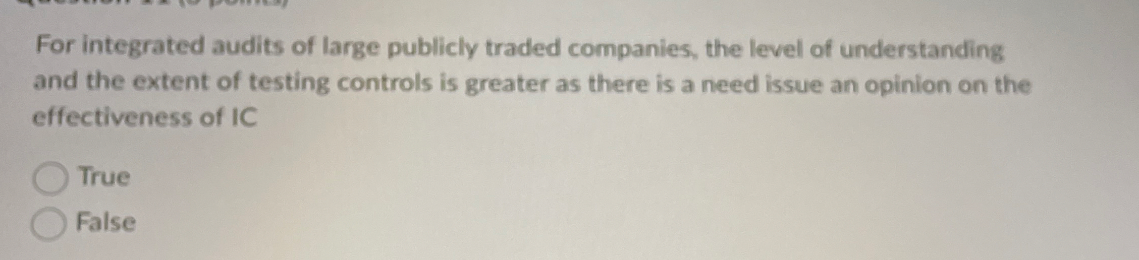 Solved For integrated audits of large publicly traded | Chegg.com