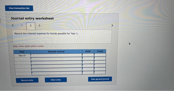 Solved Journal entry worksheet 3 Record the interest expense | Chegg.com