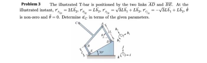 Solved Problem 3 The illustrated T-bar is positioned by the | Chegg.com