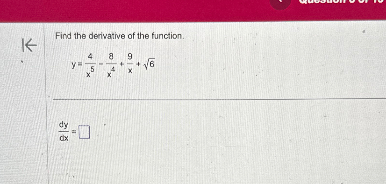 Solved Find the derivative of the | Chegg.com