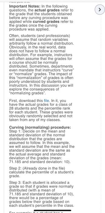 Curved grade Average Standard Deviation 71.185 10.00 | Chegg.com