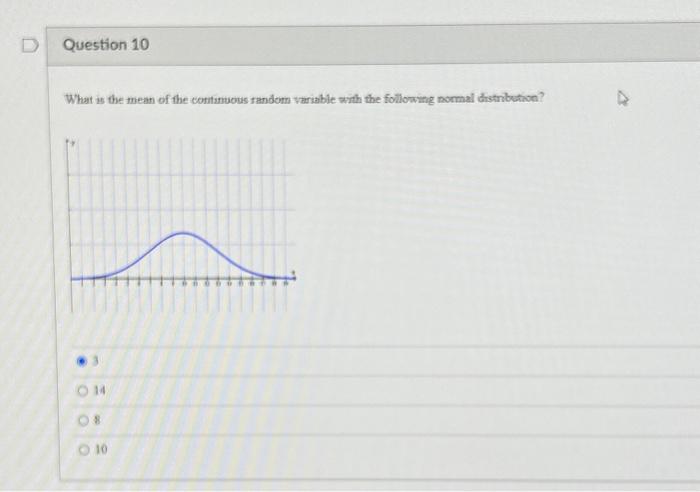 Solved Question 10 What is the mean of the continuous random | Chegg.com