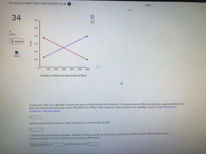 Solved Proctoring Enabled Quiz 1Fall 2021CH 1-3) db Saved > | Chegg.com