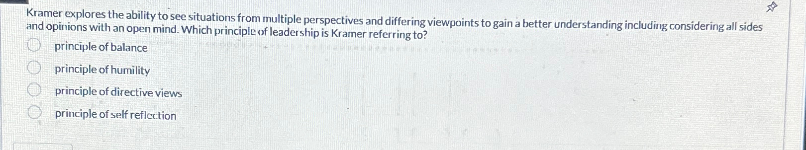 Solved Kramer explores the ability to see situations from | Chegg.com