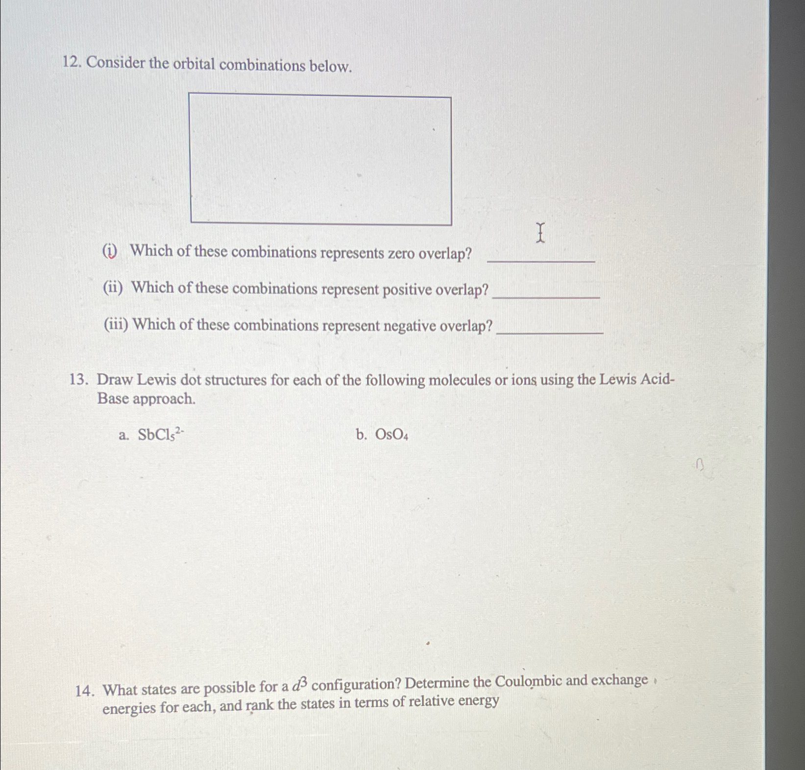Consider the orbital combinations below.(i) ﻿Which of | Chegg.com
