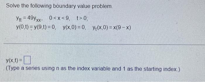 Solved Solve the following boundary value problem. | Chegg.com