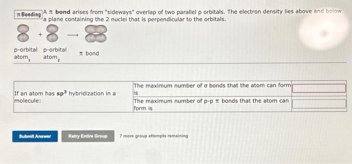 Solved π Bonding Aπ bond arises from "sideways" overlap of | Chegg.com