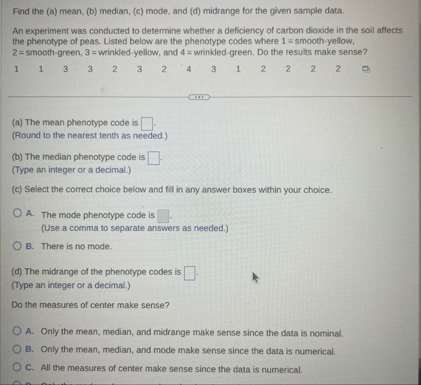 Solved Find the (a) ﻿mean, (b) ﻿median, (c) ﻿mode, and (d) | Chegg.com