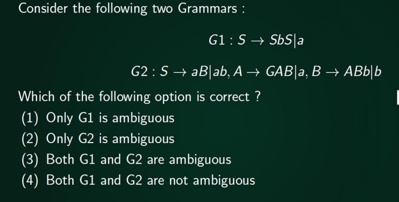 Solved Consider the following two Grammars | Chegg.com