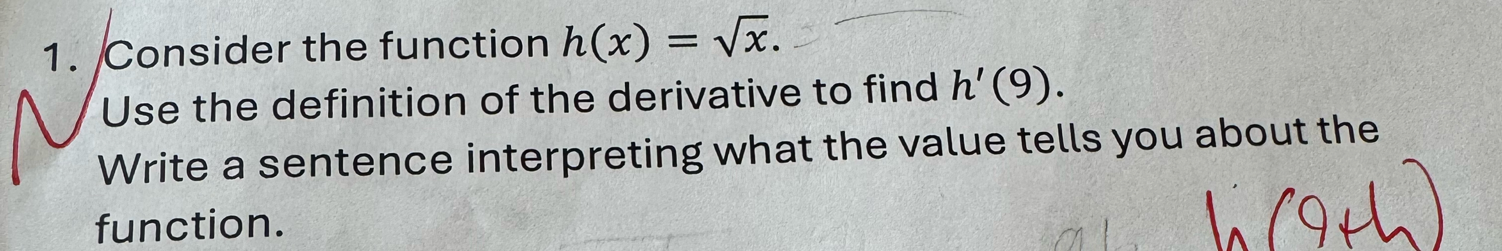 Solved Consider the function h(x)=x2.Use the definition of | Chegg.com