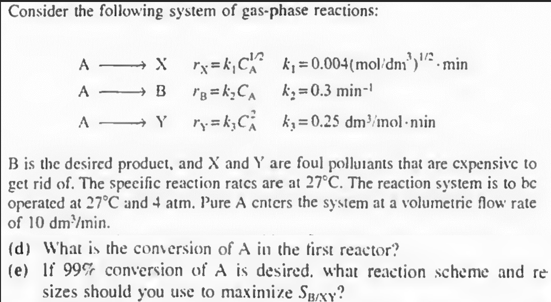 Solved Consider the following system of gas-phase reactions: | Chegg.com