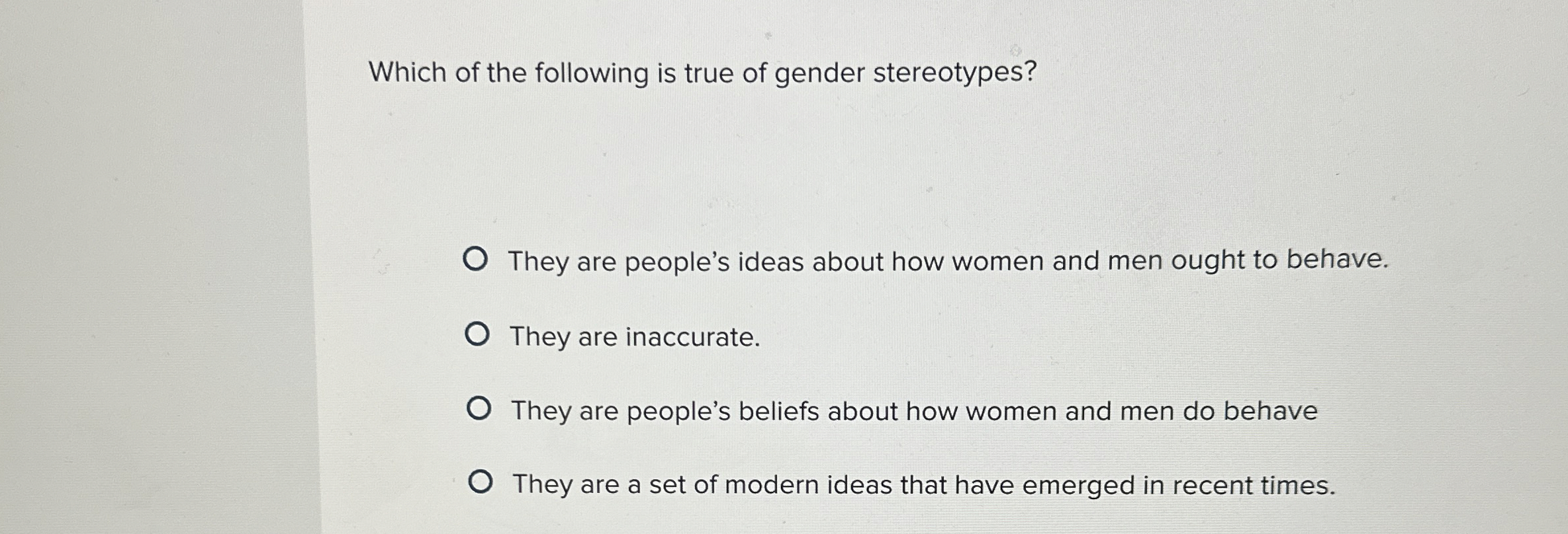 Solved Which of the following is true of gender | Chegg.com