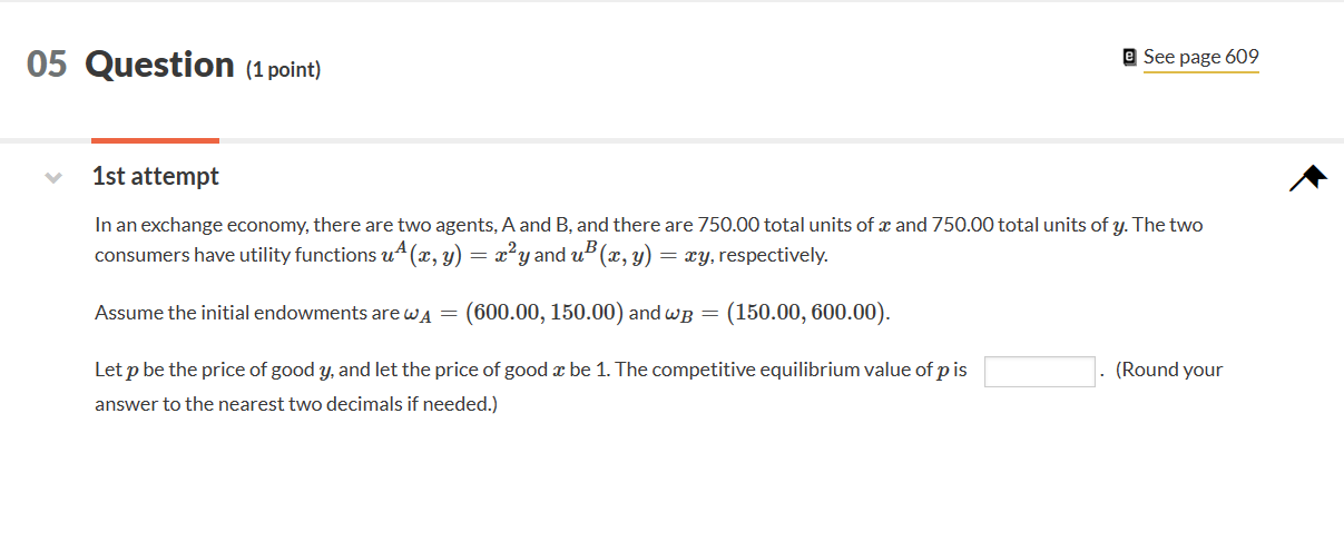Solved 1st attemptIn an exchange economy, there are two | Chegg.com